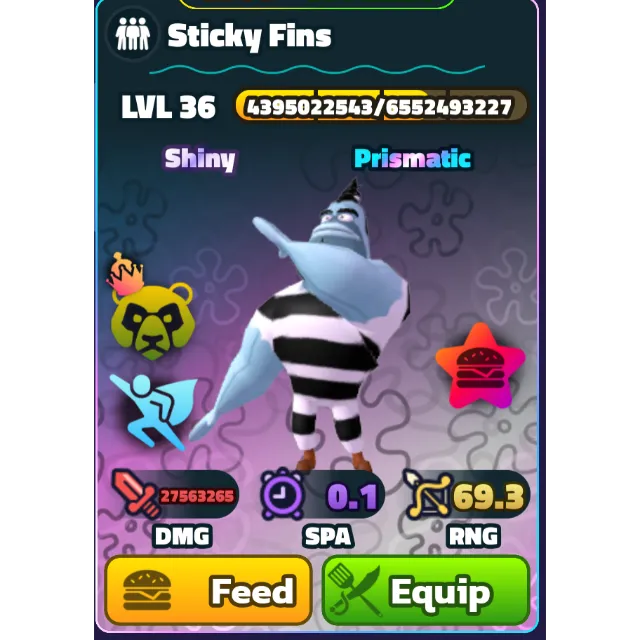 SHINY STICKY FINS - SPONGEBOB TOWER DEFENSE (serial 3000+) - SpongeBob ...