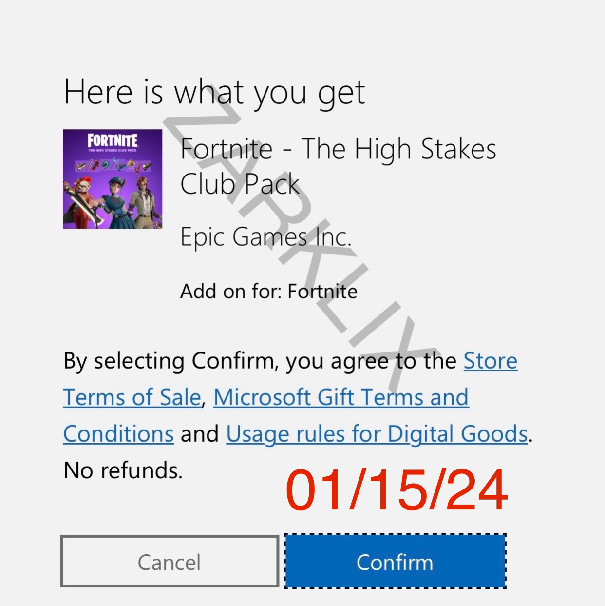 Fortnite - The High Stakes Club Pack - Objets de jeu - Gameflip