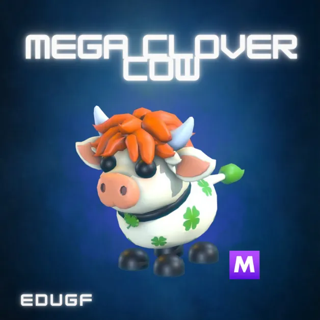 Mega Clover Cow - Adopt Me Game Item - Gameflip