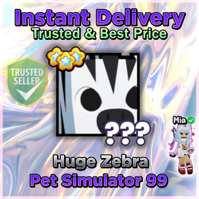 Pet Simulator 99 Huge Zebra - Roblox Game Items - Gameflip