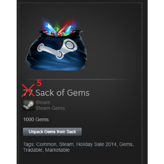 10x Sack of Gems - Steam Gems 5000 - Steam Games - Gameflip