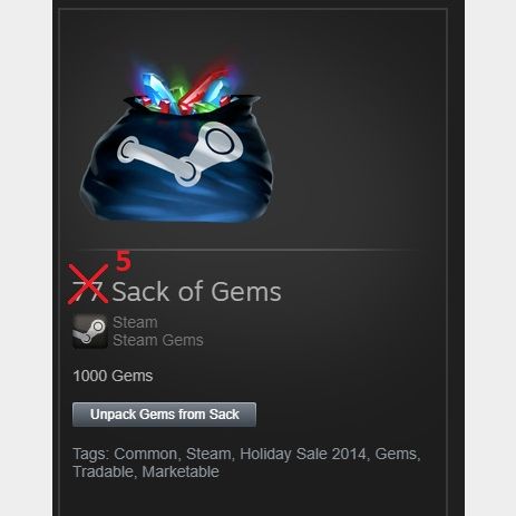 10x Sack of Gems - Steam Gems 5000 - Steam Games - Gameflip