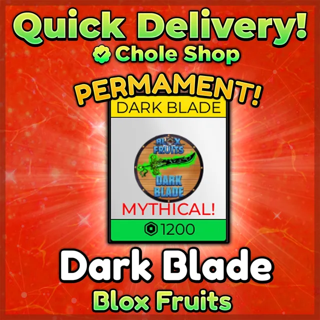 Blox Fruits Dark Blade - Blox Fruits Game Item - Gameflip