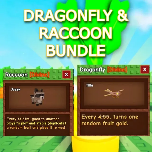 DRAGONFLY AND RACCOON GROW A GARDEN - Game Item - Gameflip