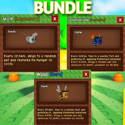MOTH TARANTULA HAWK AND WASP GROW A - Game Item - Gameflip