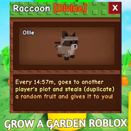 RACCOON GROW A GARDEN - Game Item - Gameflip