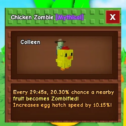 CHICKEN ZOMBIE GROW A GARDEN - Game Item - Gameflip