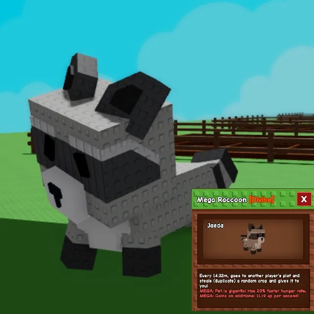 MEGA RACCOON GROW A GARDEN - Game Item - Gameflip