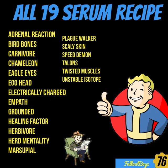 Serum Recipes - Fallout 76 Game Item - Gameflip