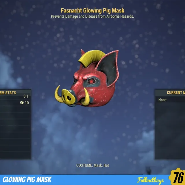 Glowing Pig Mask - Fallout 76 Game Item - Gameflip