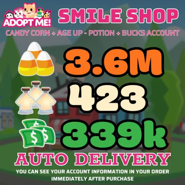 Age Up Potions + Bucks + Candy Corn - Adopt Me! Game Account - Gameflip