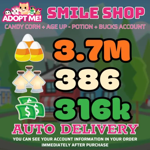 Age Up Potions + Bucks + Candy Corn - Adopt Me! Game Account - Gameflip