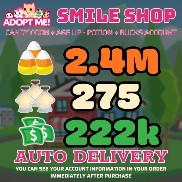 Age Up Potions + Bucks + Candy Corn - Adopt Me! Game Account - Gameflip