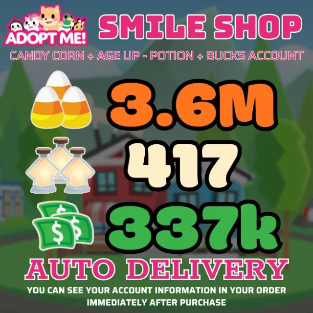 Age Up Potions + Bucks + Candy Corn - Adopt Me! Game Account - Gameflip