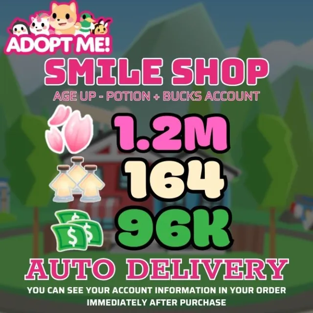 Cherry Blossom + Age Up Potions + Bucks - Adopt Me! Game Account - Gameflip