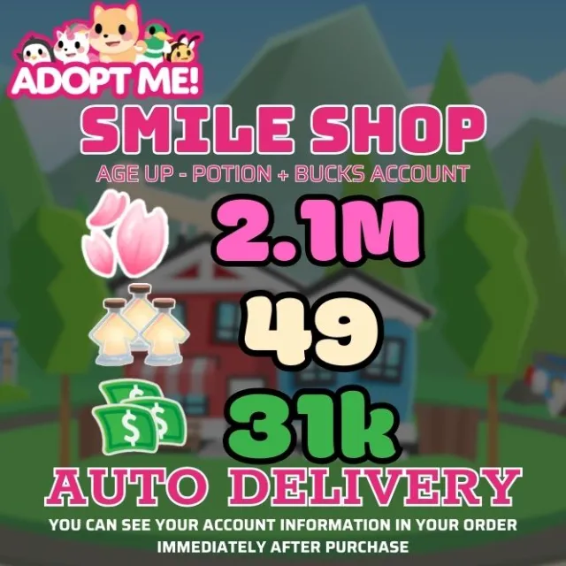 Cherry Blossom + Age Up Potions + Bucks - Adopt Me! Game Account - Gameflip