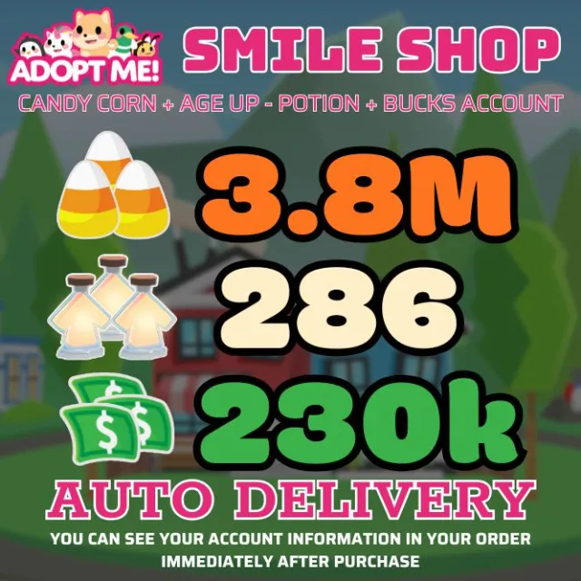 Age Up Potions + Bucks + Candy Corn - Adopt Me! Game Account - Gameflip