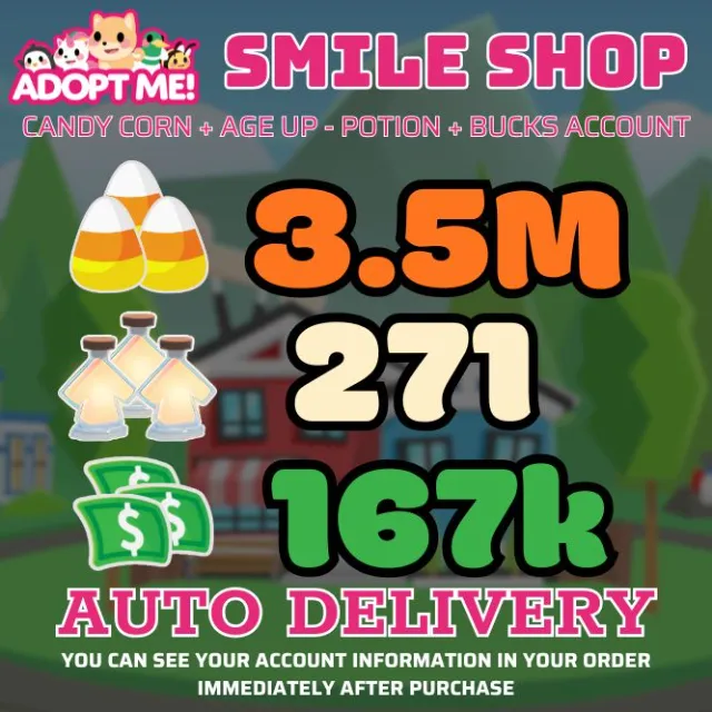 Age Up Potions + Bucks + Candy Corn - Adopt Me! Game Account - Gameflip