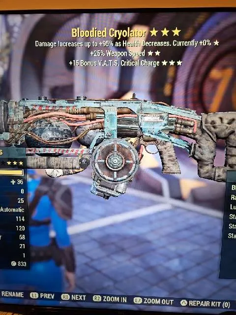 Bloodied Cryo FFR 15Crit - Fallout 76 Game Items - Gameflip