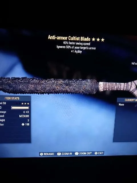 Weapon | Legacy AA Cultist Blade - Fallout 76 Game Item - Gameflip