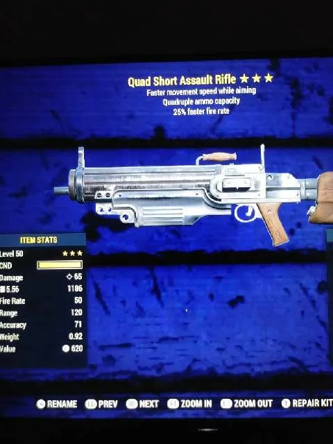 Weapon | Quad FFR Assault Rifle - Fallout 76 Game Items - Gameflip
