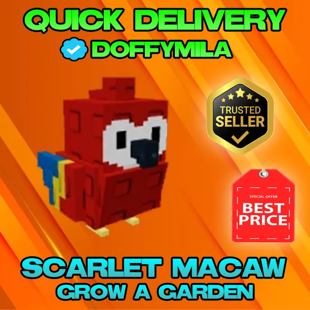GROW A GARDEN SCARLET MACAW - Game Item - Gameflip