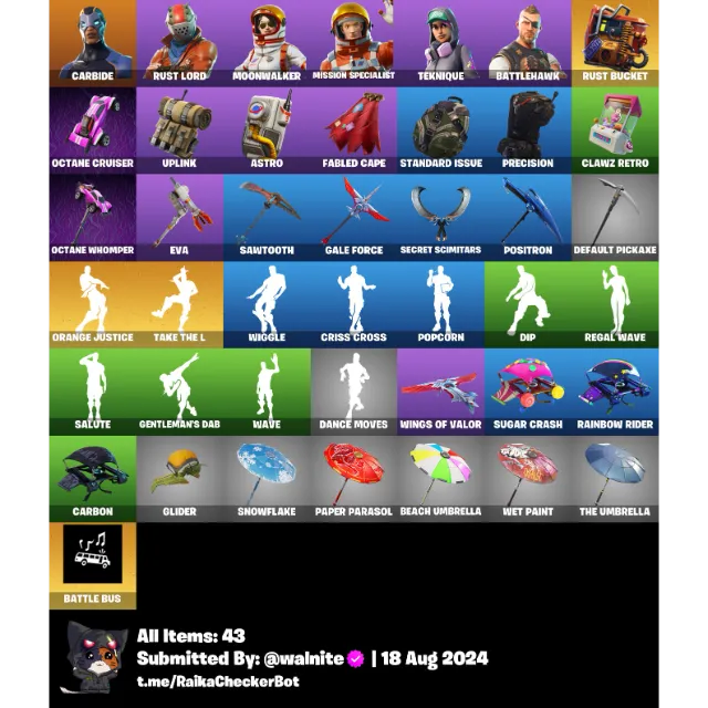 FORTNITE ACCOUNT - 8 SKINS | TAKE THE L | RUST LORD | CARBIDE | RUST ...