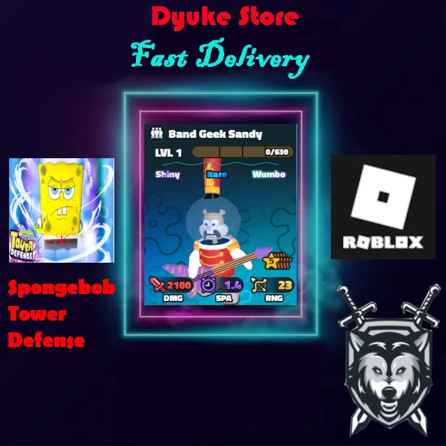 Shiny Wumbo Band Geek Sandy 5 | SpongeBob Tower Defense - Other Game ...