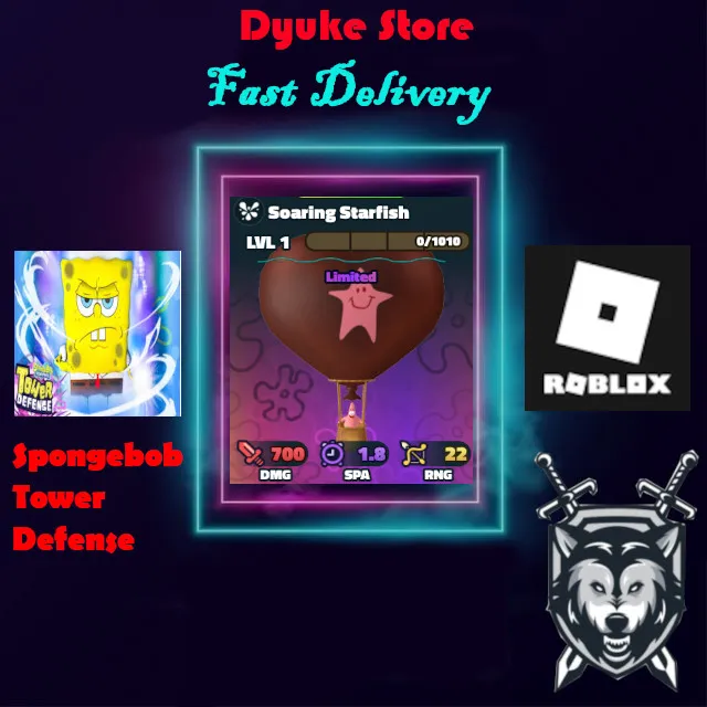 Soaring StarFish | SpongeBob Tower Defense - Other Game Item - Gameflip