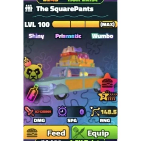 MAXED SQUARE PANTS RANDOM SERIAL # (SPONGEBOB TOWER DEFENSE ...