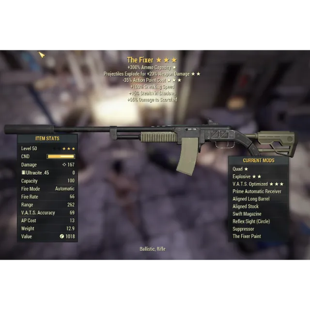 The Fixer (Quad, E, 35%) - Fallout 76 Game Item - Gameflip