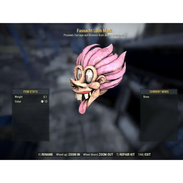Fasnacht Loon Mask - Fallout 76 Game Items - Gameflip