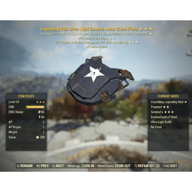 Unyielding BOS Combat Armor 5/5 Set - Fallout 76 Game Items - Gameflip