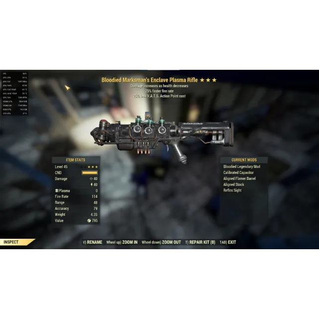 Bloodied Enclave Flamer (B,25%,25%) - Fallout 76 Game Items - Gameflip