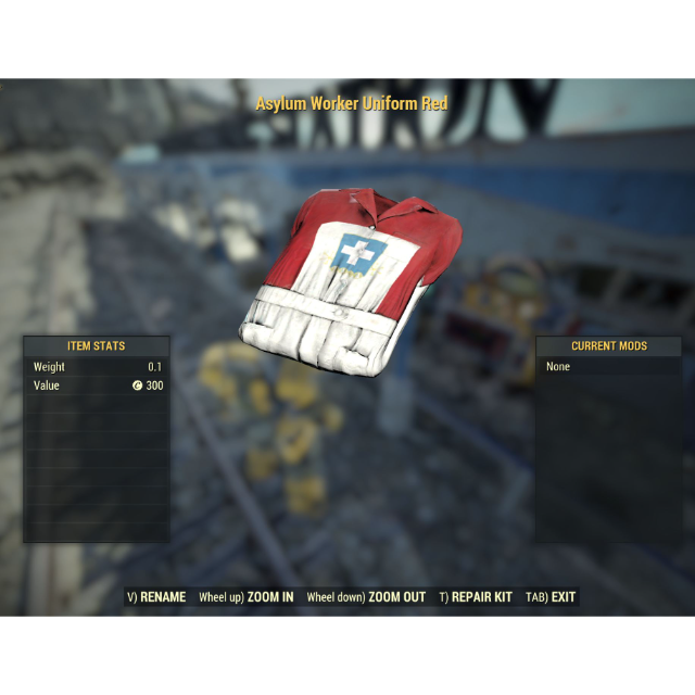 Asylum Worker Uniform Red - Fallout 76 Game Items - Gameflip