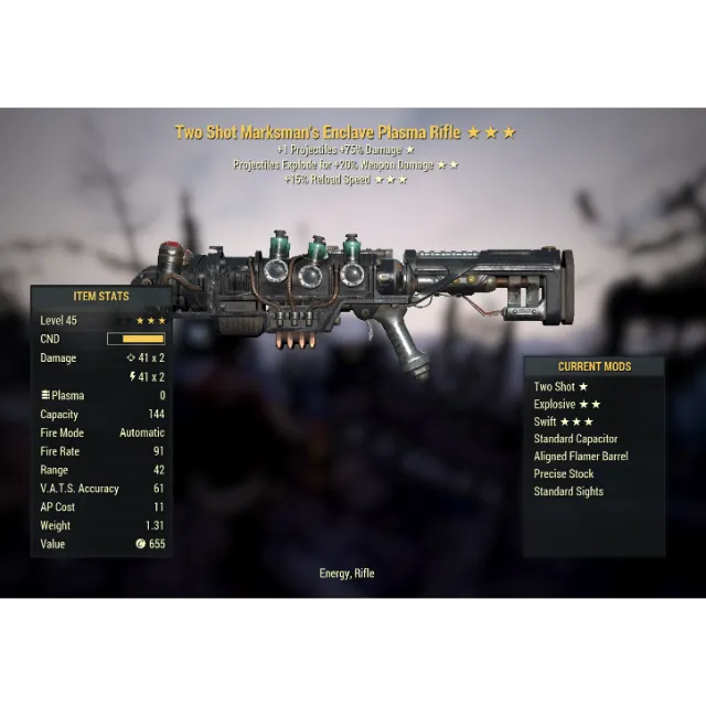 Two Shot Enclave Aligned Flamer (TS,E,15%) - Fallout 76 Game Item ...