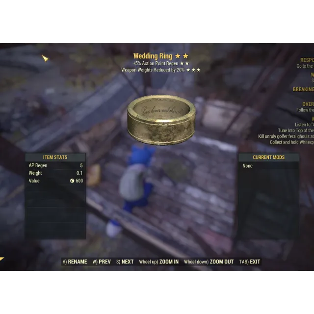 Wedding Ring Weapon/ AP - Fallout 76 Game Items - Gameflip