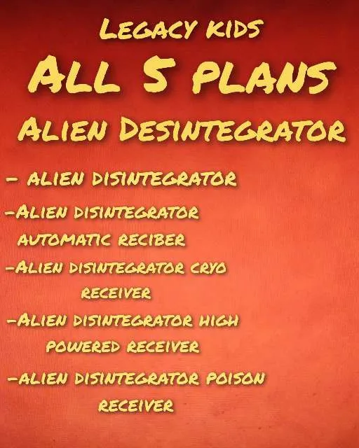 ALIEN DISINTEGRATOR PLAN - Fallout 76 Game Items - Gameflip
