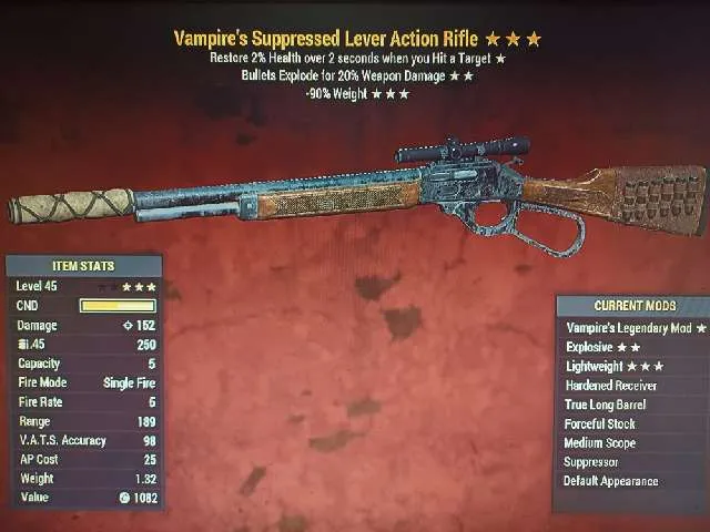 Weapon | VE90 LEVER ACTION RIFLE - Fallout 76 Game Items - Gameflip