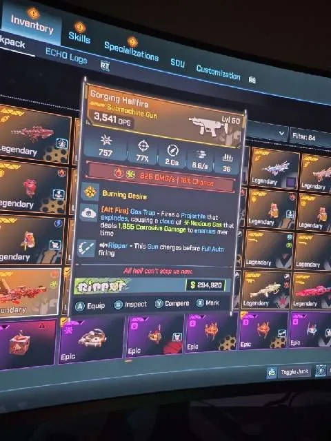 Gorging Hellfire - Borderlands 4 Game Item - Gameflip