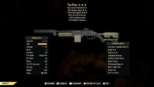 Weapon | AA2515 Fixer - Fallout 76 Game Items - Gameflip