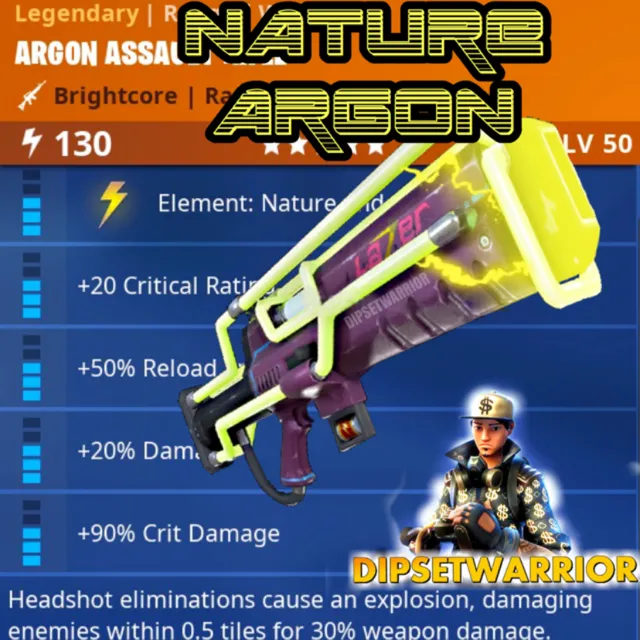 Argon Assault Rifle | ⚡️NATURE ARGON⚡️MODDED 130 - Fortnite Game Item - Gameflip