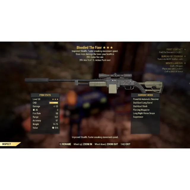 Weapon | ★★★ B2525 | The Fixer - Fallout 76 Game Items - Gameflip
