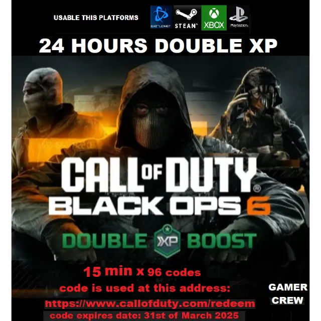 COD: BO6 DOUBLE XP - Call of Duty: Black Ops 6 Game Items - Gameflip
