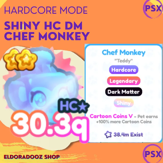 SHINY HC DM CHEF MONKEY - CARTOON V - Roblox Game Items - Gameflip