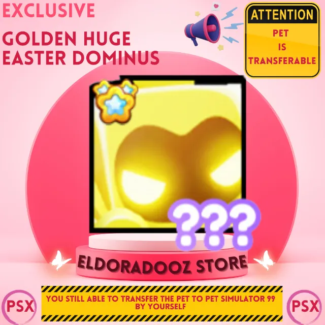 GOLDEN HUGE EASTER DOMINUS - Pet Simulator X Game Item - Gameflip