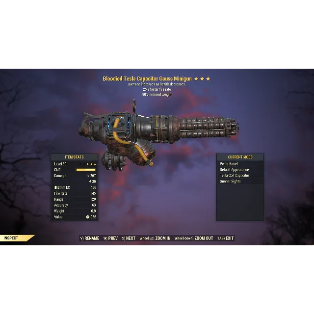 Weapon | Bloodied Gauss Minigun - Fallout 76 Game Items - Gameflip