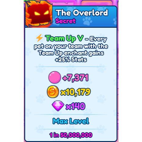 The Overlord (BGSI) 1/50m Chance Secret 🔥 - Game Item - Gameflip