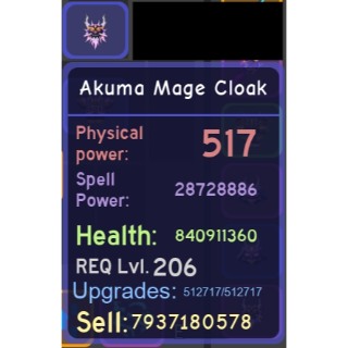 DUNGEON QUEST : AKUMA MAGE CLOAK - Game Items - Gameflip
