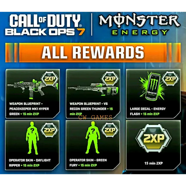Monster Energy Bundle FULL SET COD BO7 - Other Game - Gameflip